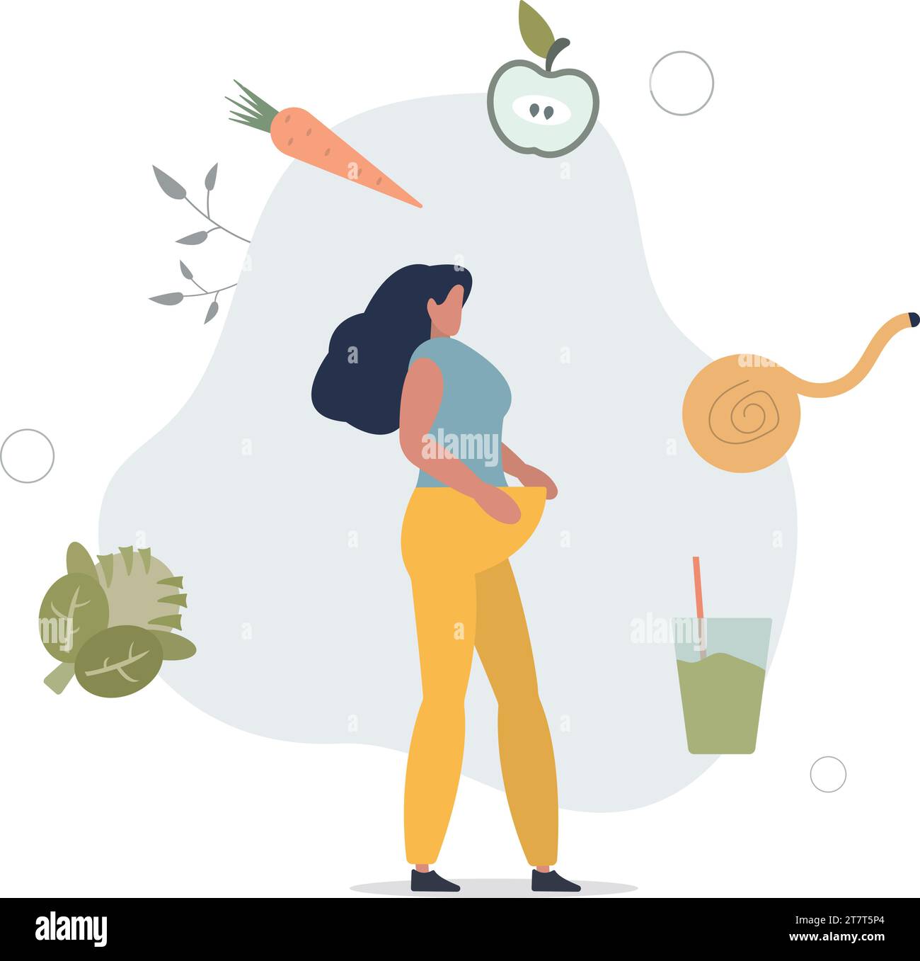 Weight loss.control nutrition with diet plan.flat vector illustration ...