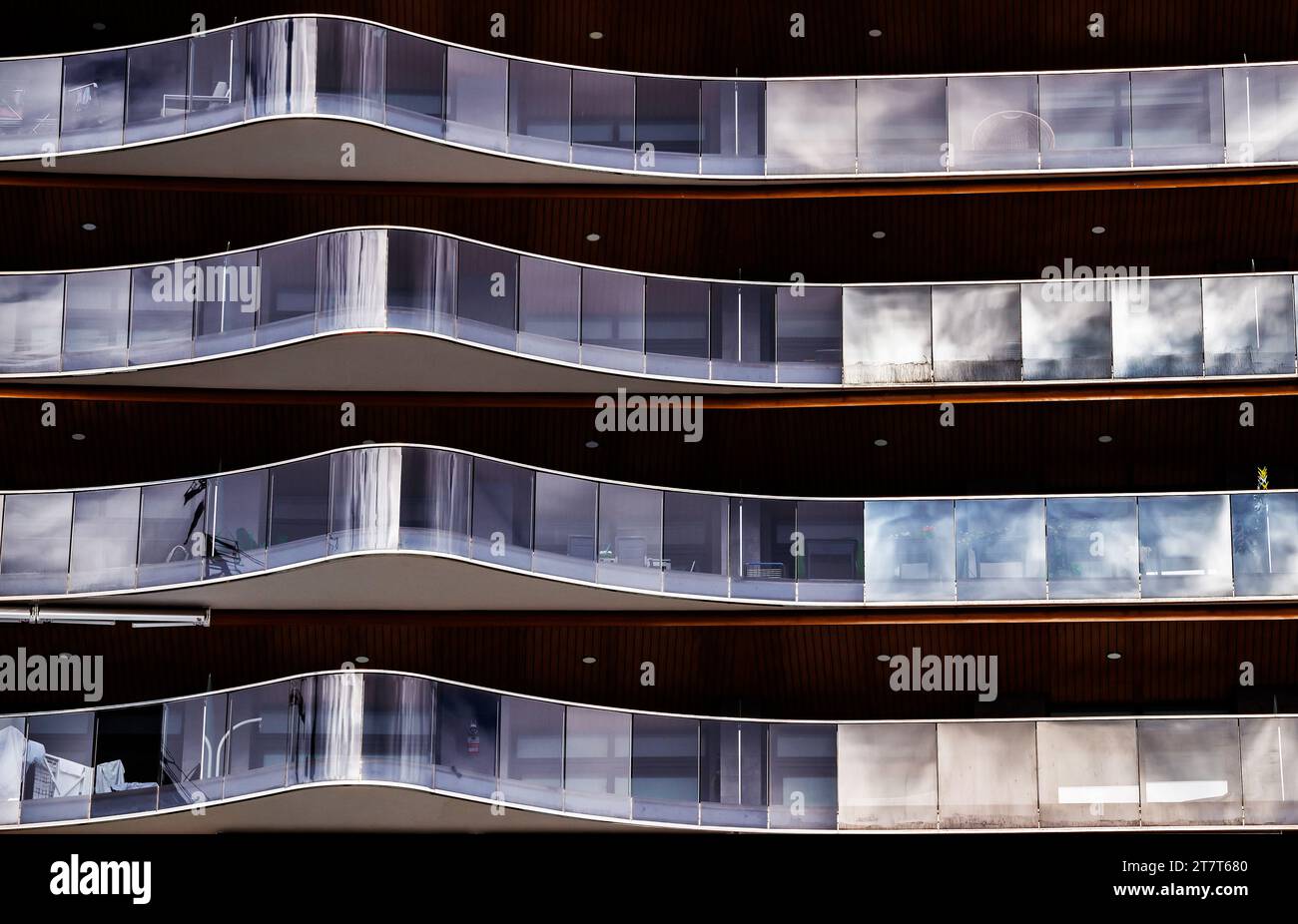 reflections in the glass of the balconies Stock Photo - Alamy