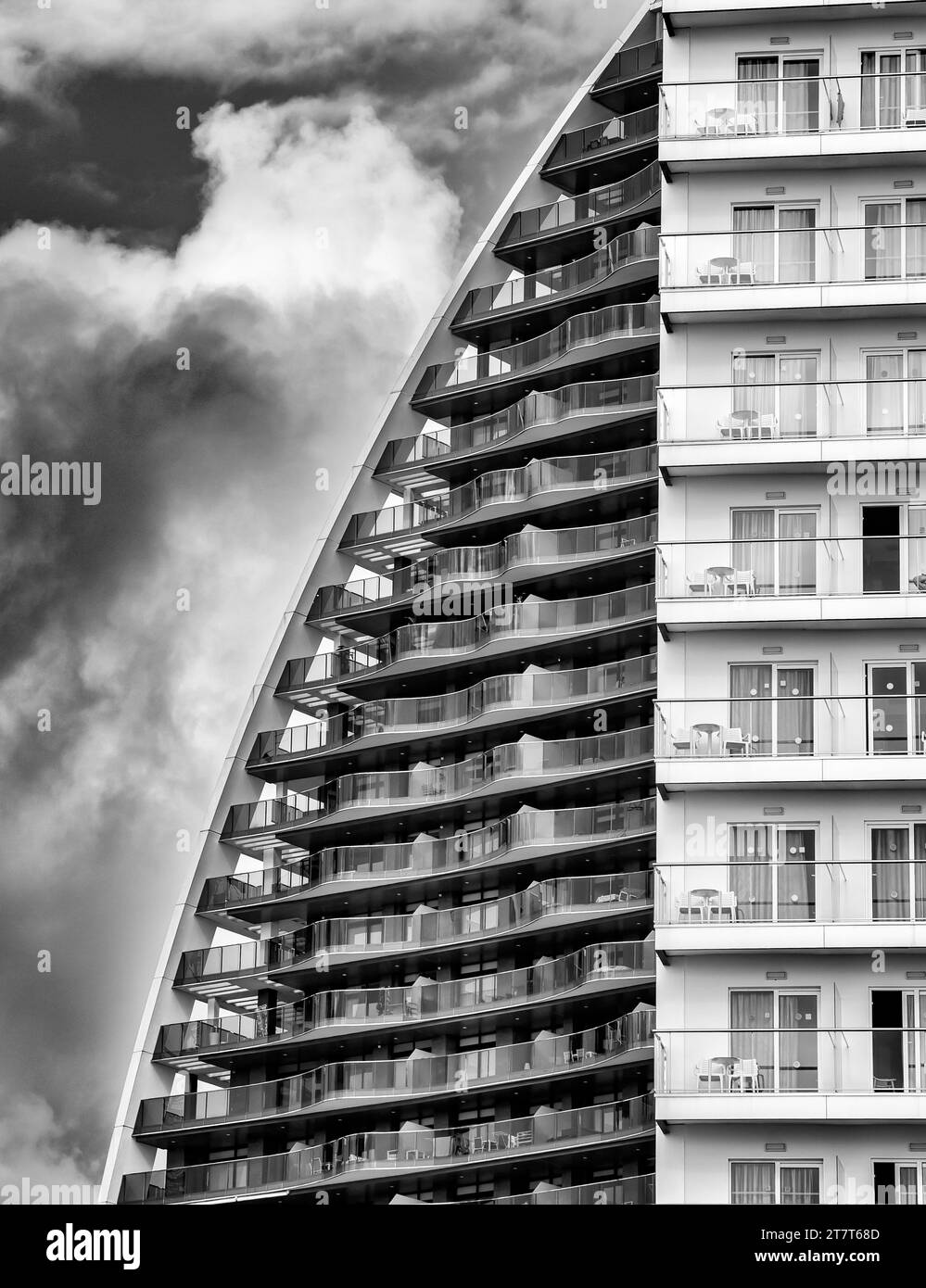 Apartment buildings hotel in Black and White Stock Photos & Images - Alamy