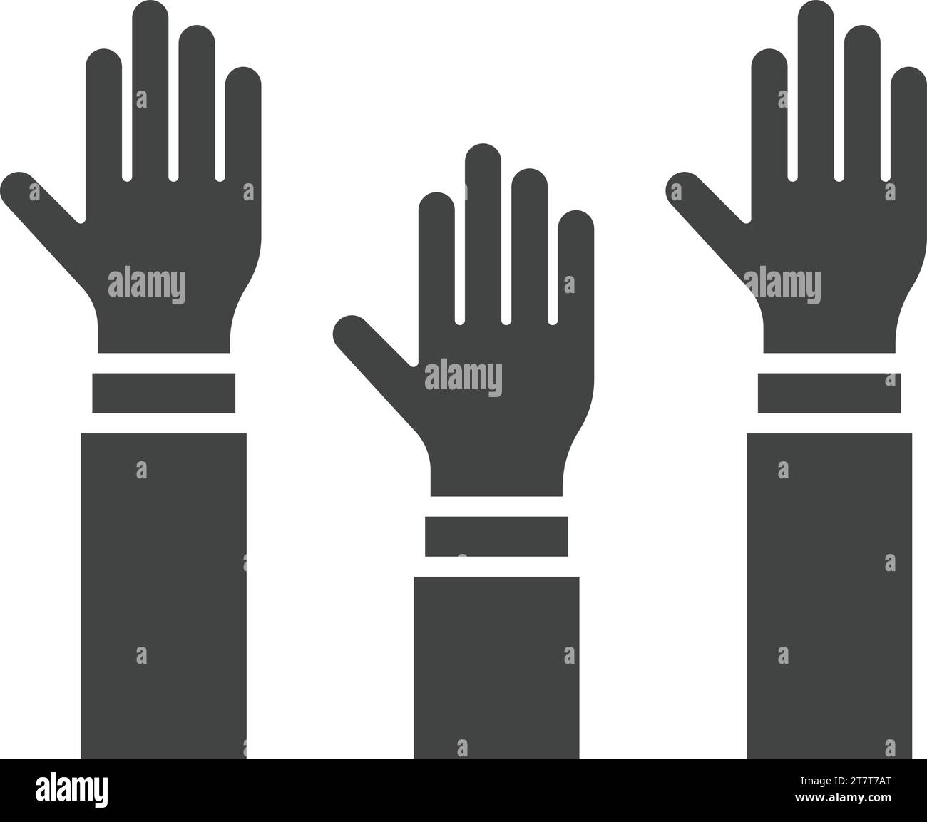 Raising hands icon vector Cut Out Stock Images & Pictures - Alamy