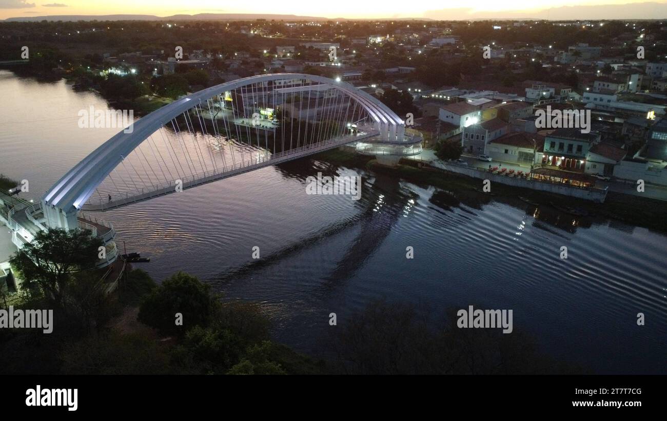 cable-stayed walkway santa maria da vitoria, bahia, brazil - october 23 ...