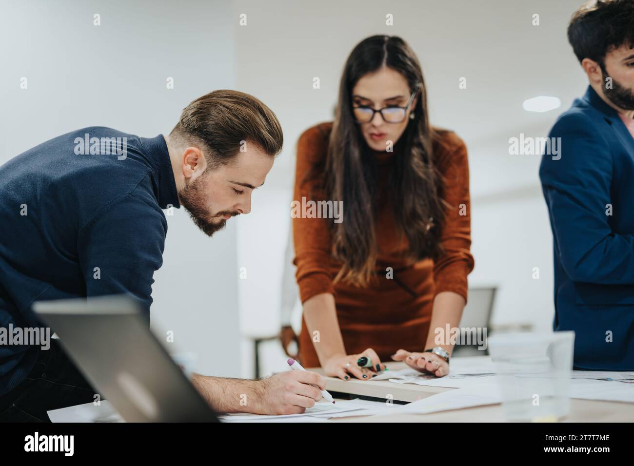 Diverse team collaborating on project for company growth, analyzing ...