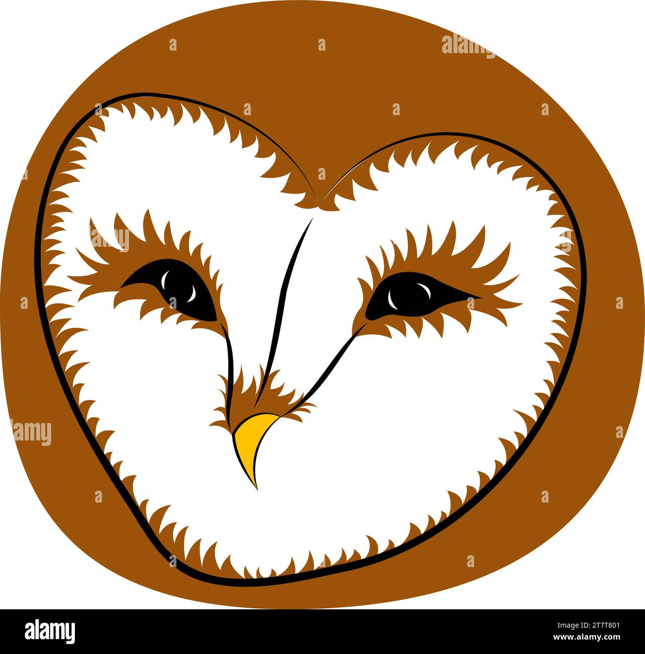 Barn owl face. Vector drawn sketch illustration. Simple style Stock ...