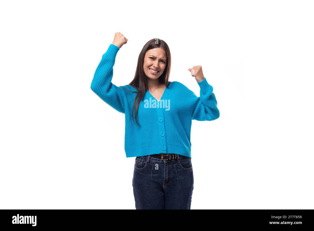 Woman pointing finger dancing in hi-res stock photography and images ...