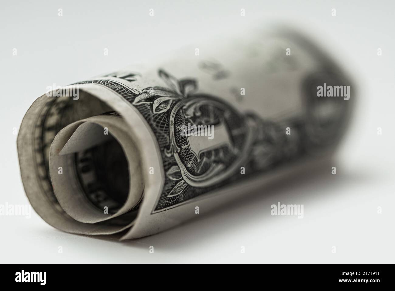 Crumpled worn out one dollar bill. Concept of financial crisis and ...