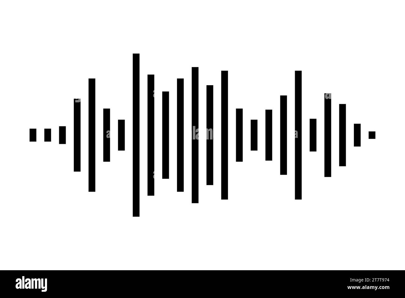 Sound wave or voice message icon. Music waveform, track radio play ...