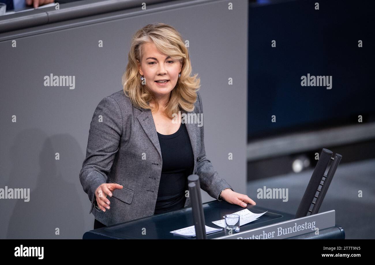 Berlin, Germany. 17th Nov, 2023. Linda Teuteberg (FDP) speaks to MPs at ...