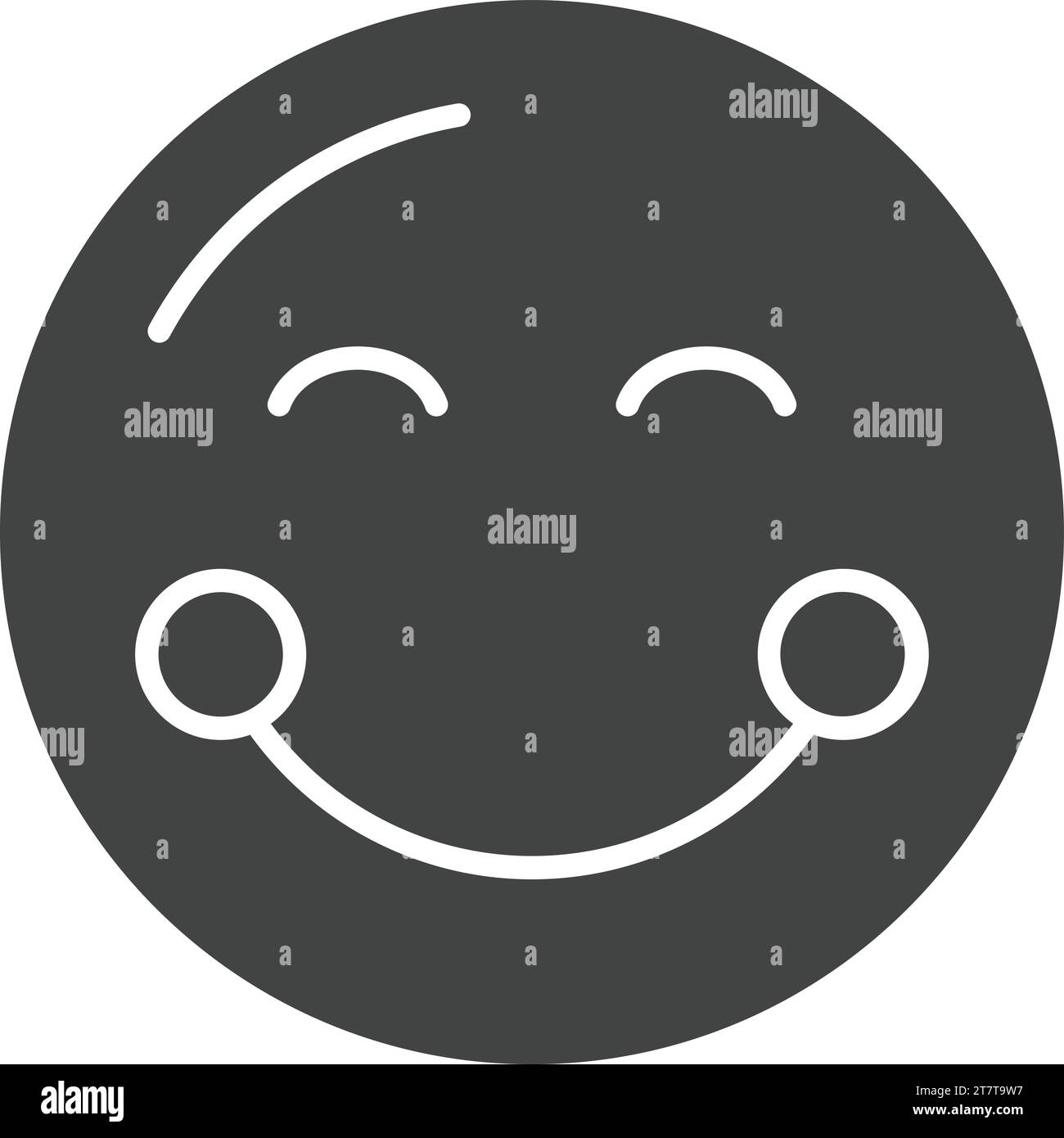 Smiling emoji line icon Black and White Stock Photos & Images - Alamy