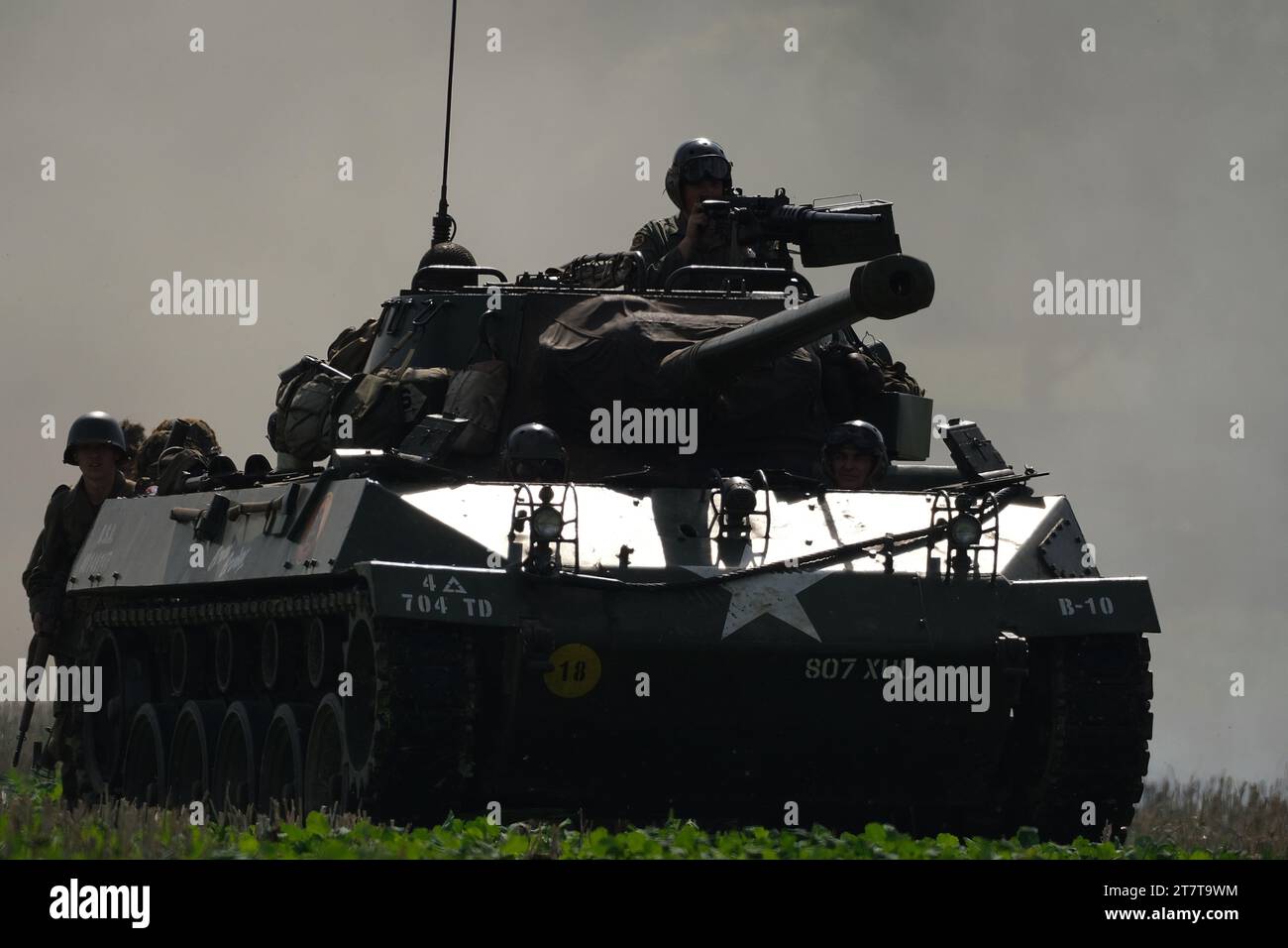 Victory show, Leicester, Uk, 2023. Soldier enactors in mock battle ...