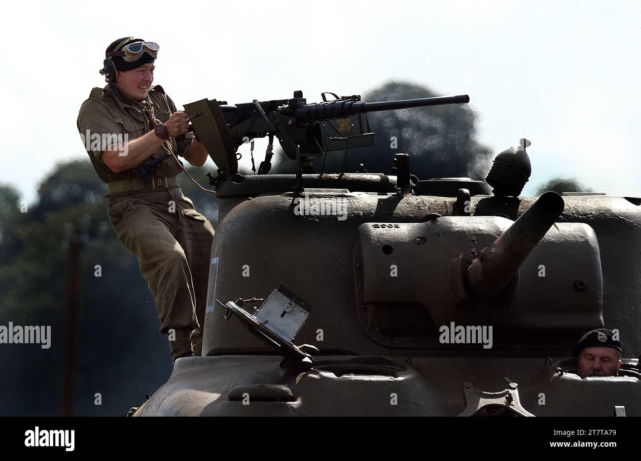 Victory Show. Leicester, UK, 2023. Battle scene with soldiers and ...