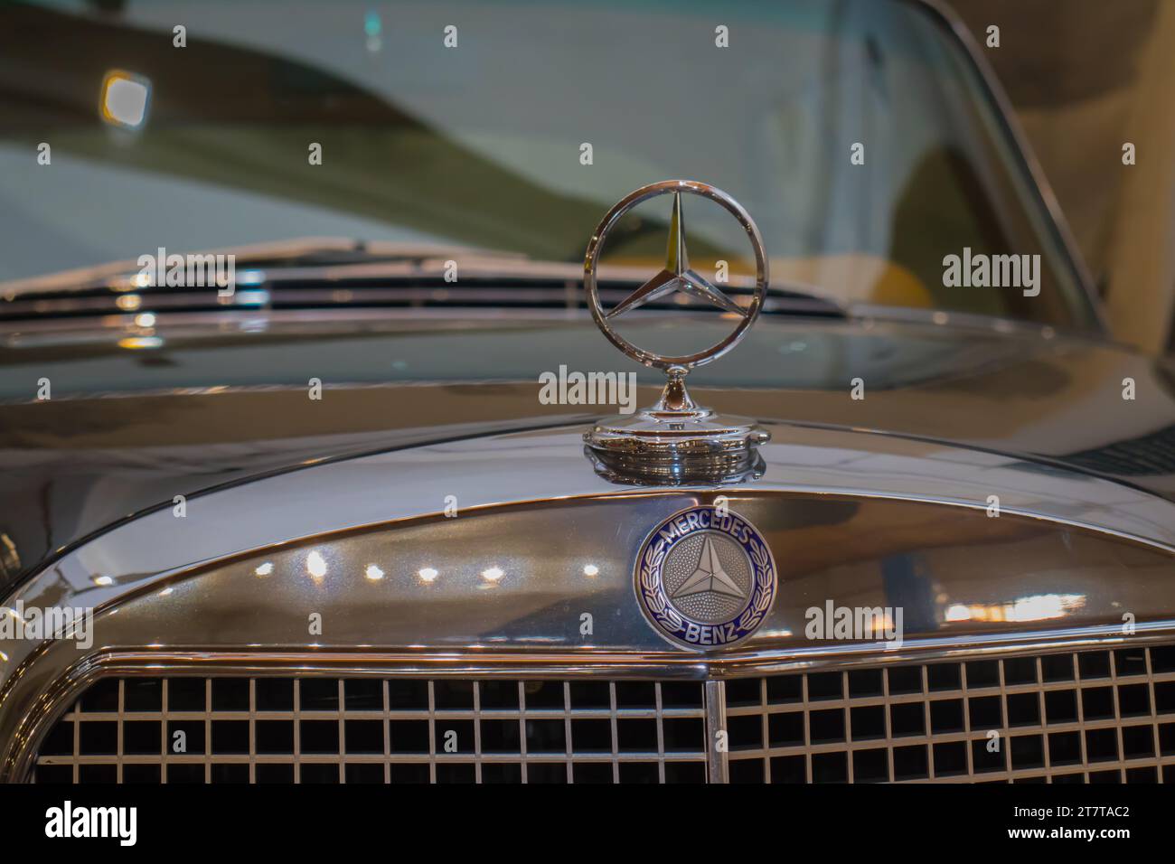 Exhibition of old-timer vehicles in automotive museum in Belgrade ...