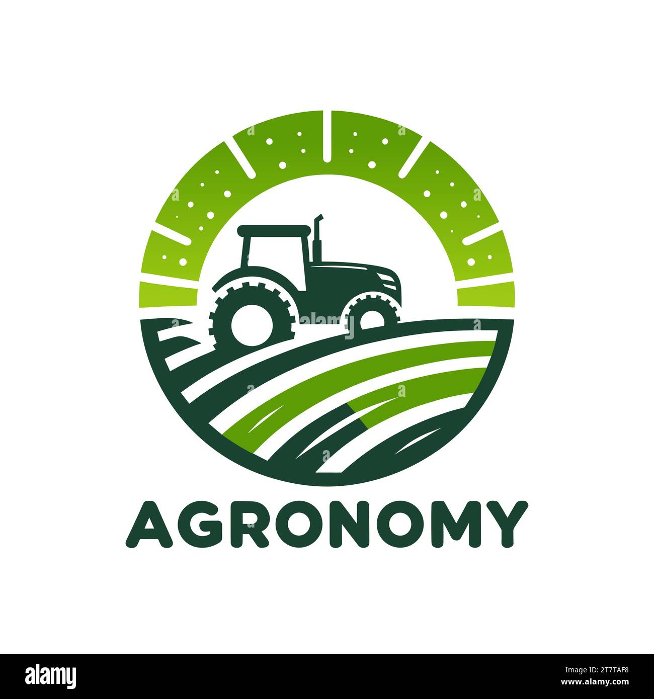 Agronomy logo design. Tractor on the field. Vector illustration Stock ...