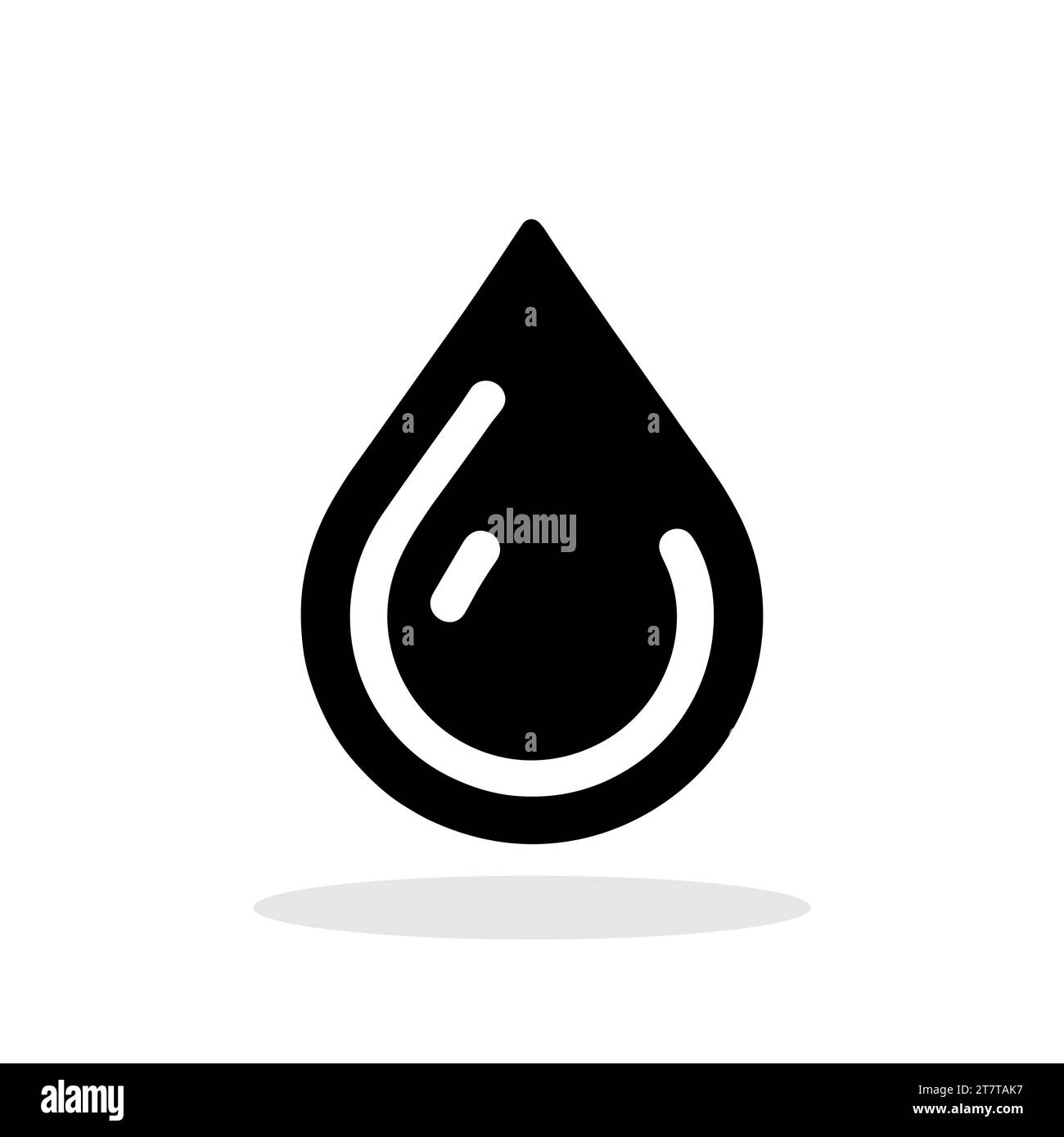 Water drop icon. Black silhouette of a droplet in flat design. Vector ...