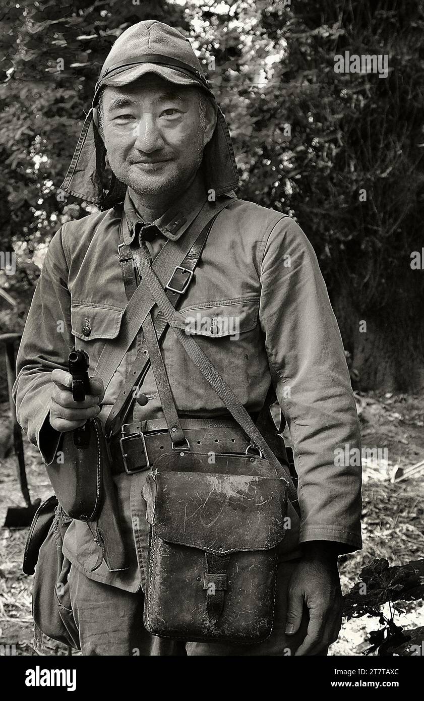 Victory Show, leicester, UK, 2023. Enactor as Japanese WW2 field ...