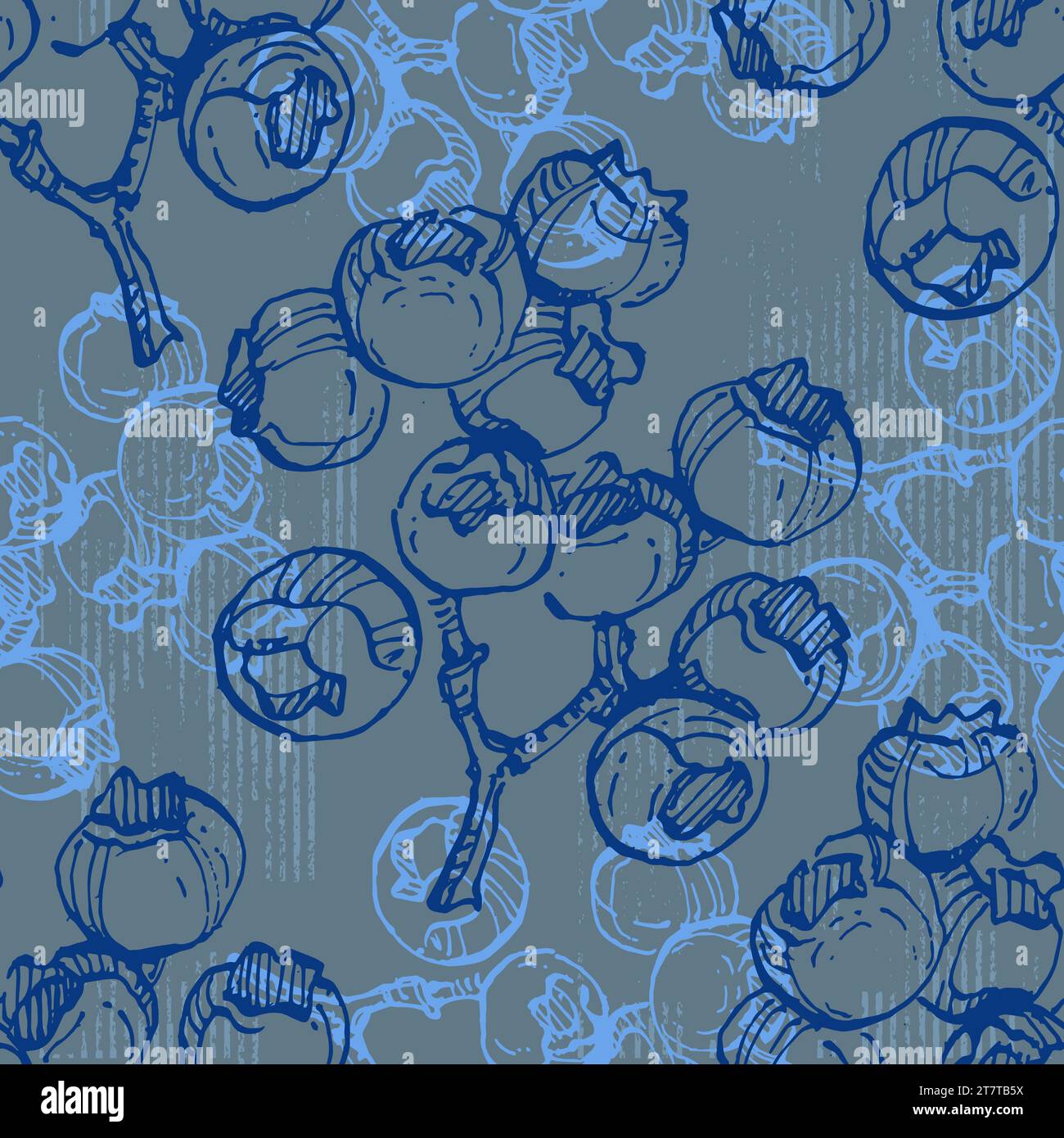 Seamless pattern sketch. Blueberry pattern vector sketch. Blueberry ...