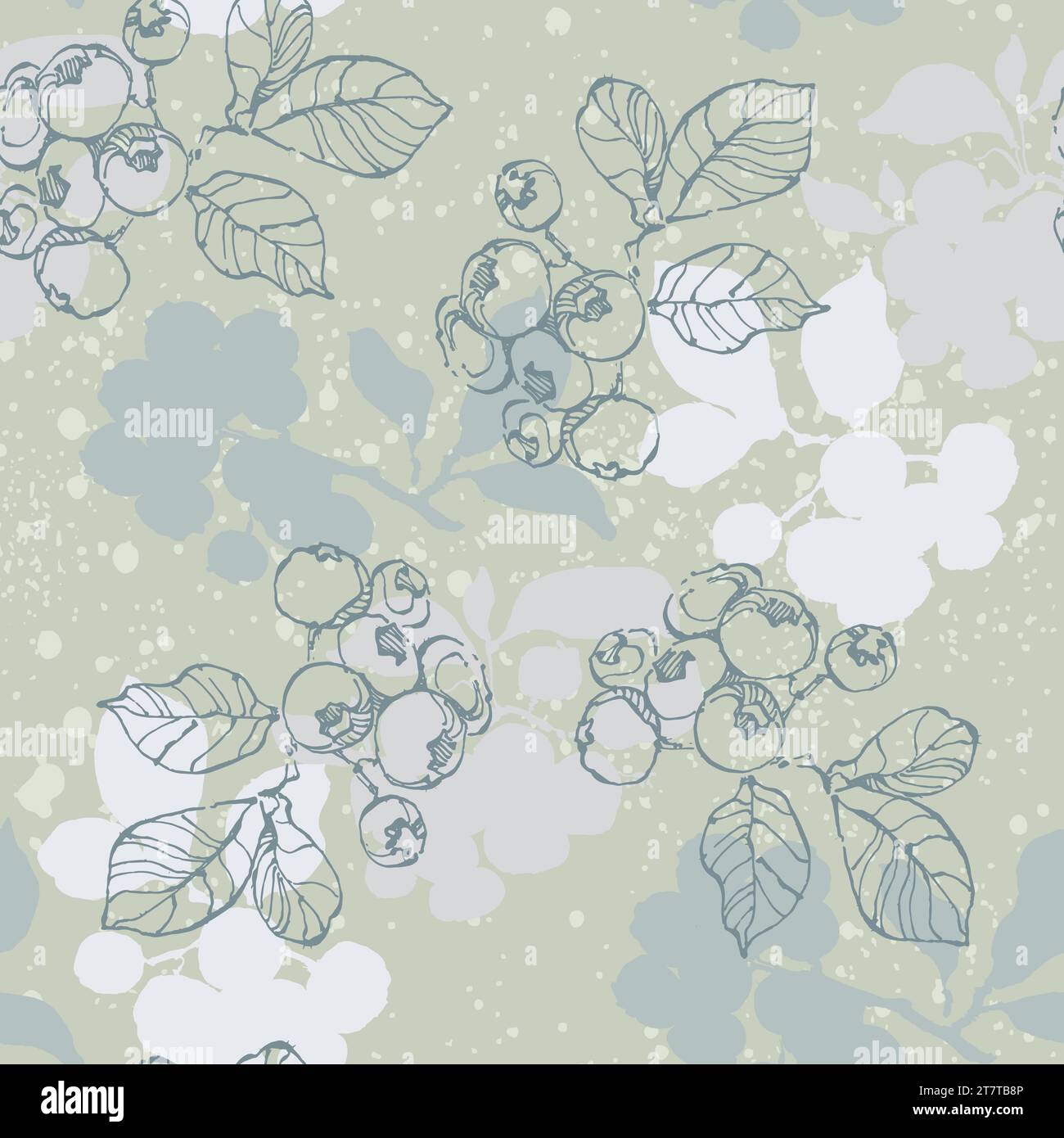 Seamless pattern sketch. Blueberry pattern vector sketch. Blueberry ...