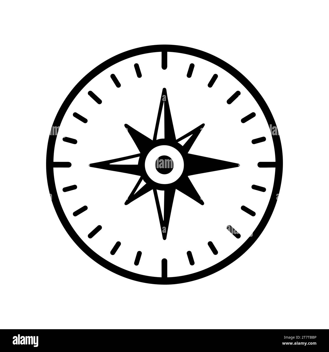 Compass icon. Black compass icon in flat design. Vector illustration ...