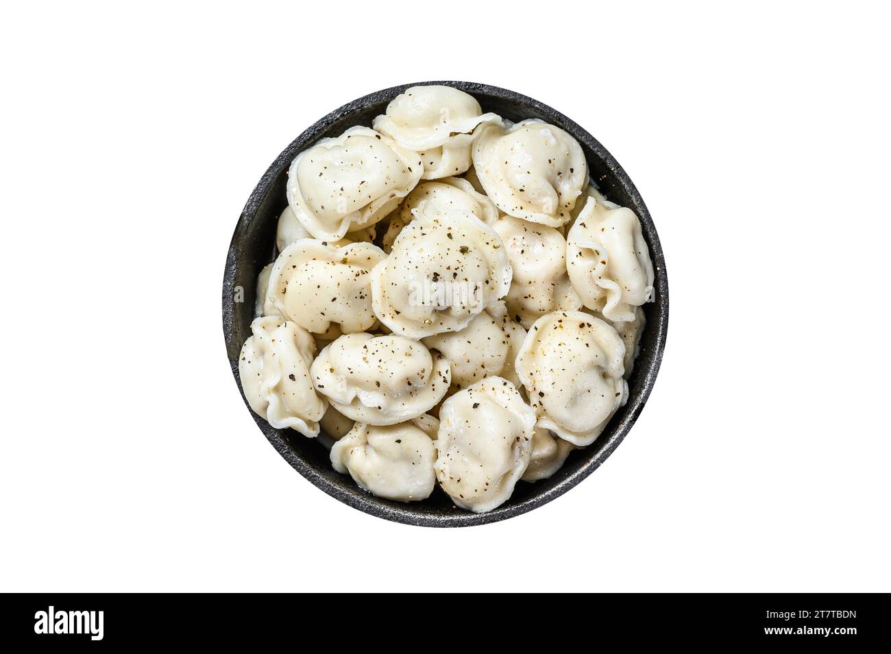 Russian Dumplings Pelmeni with beef and pork meat. Isolated, white ...