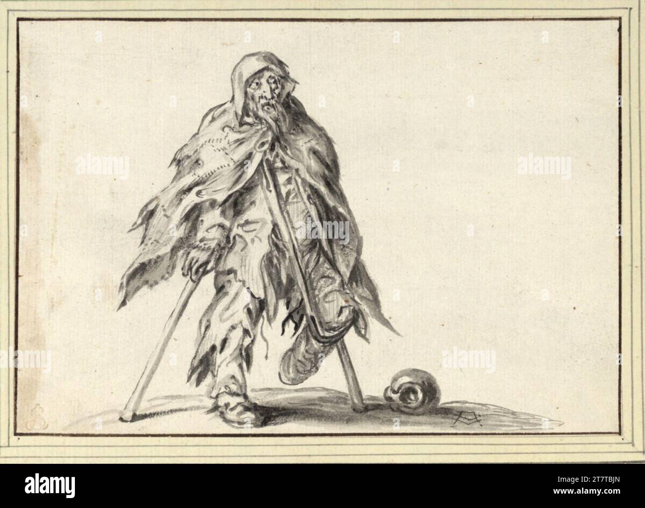 Adriaen Pietersz. van de Venne One -legged beggar, on crutches (26 ...