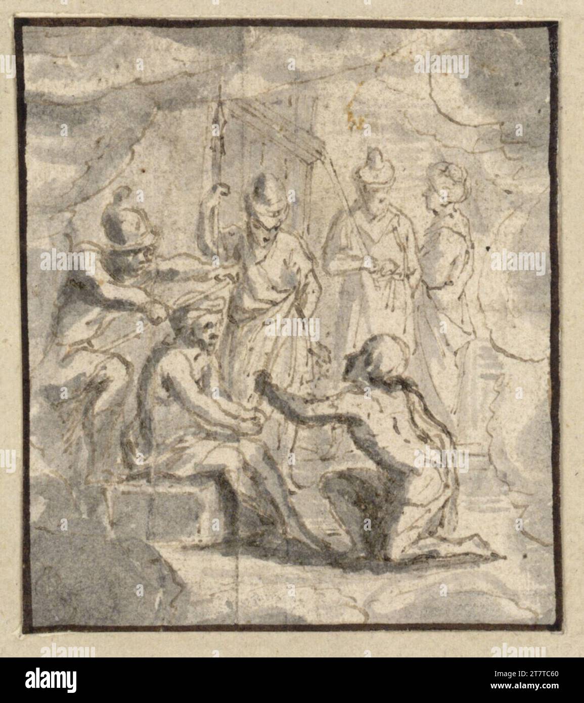 Abraham van Diepenbeeck Coronation. Feder in brown, brush in gray, gray ...