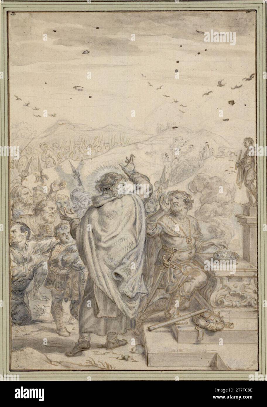 Abraham van Diepenbeeck Elias in front of King Ahab, who sacrifices to ...