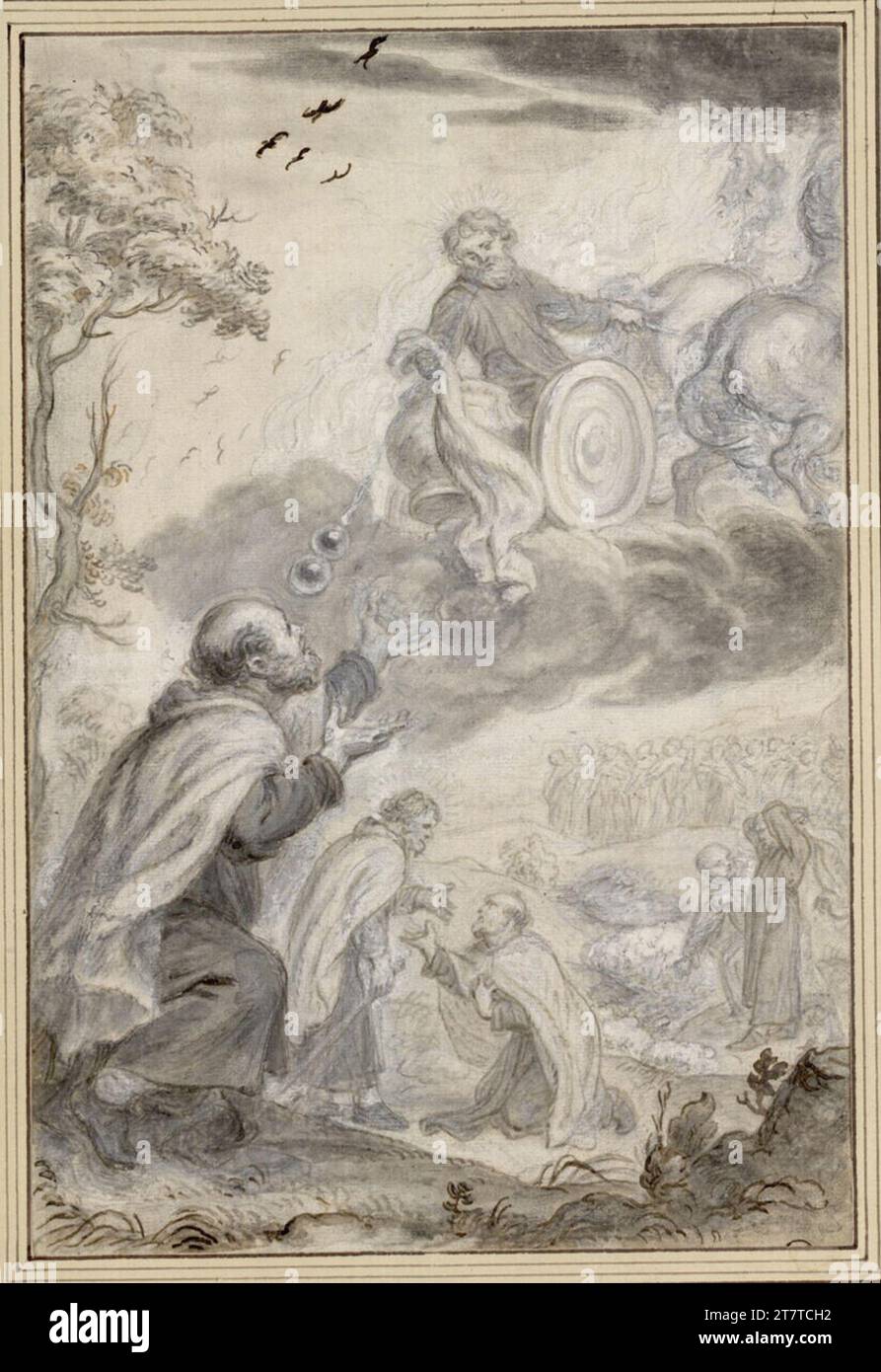 Abraham van Diepenbeeck The Ascension of Elias (26). Graphitic pencil ...
