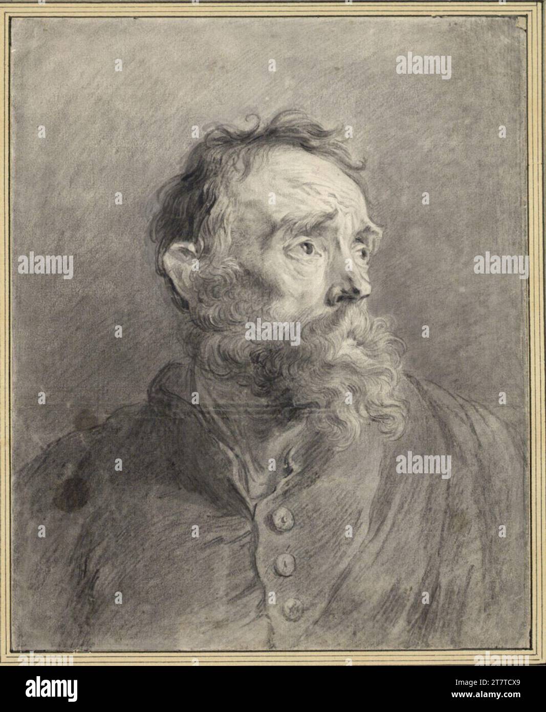 Cornelis van Dalen Half -length portrait of an old bearded man, viewed ...