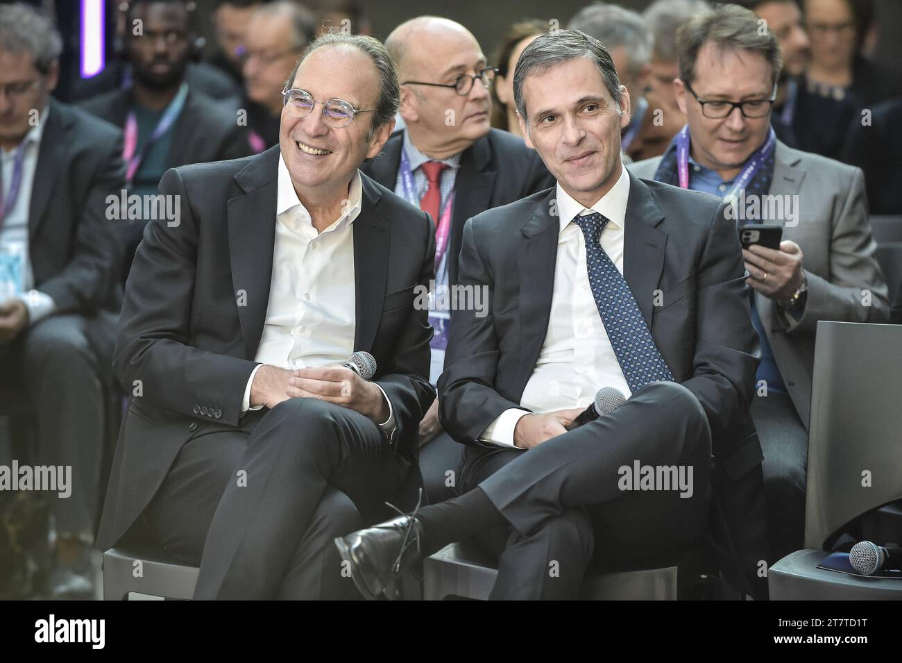 Paris France 17th Nov 2023 President Of Iliad Group Xavier Niel L
