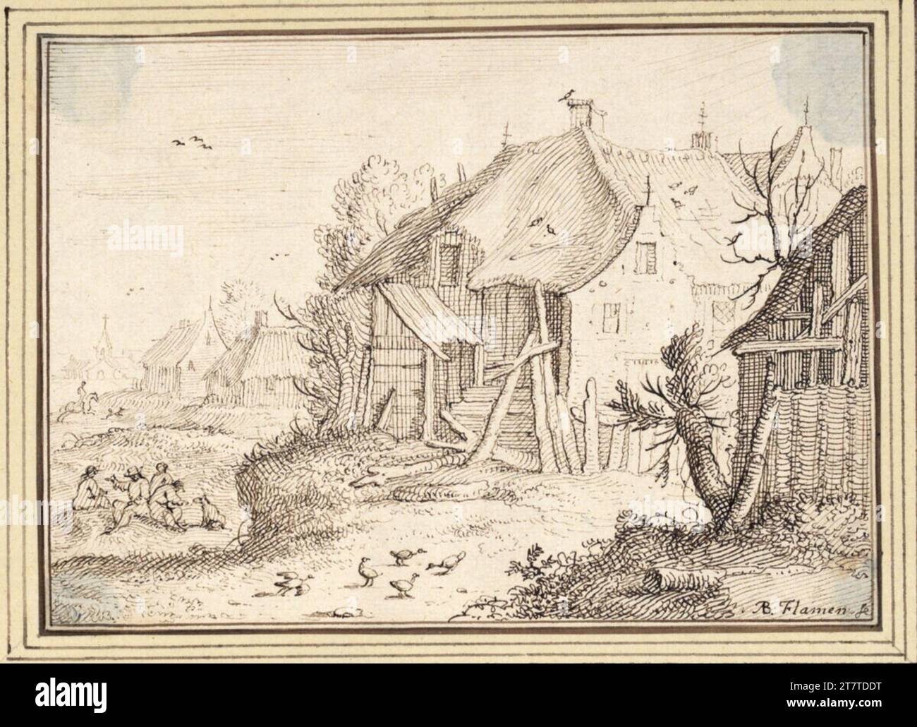 Albert Flamen Homestead (III-46). Feder in brown; Blue polluted in the ...