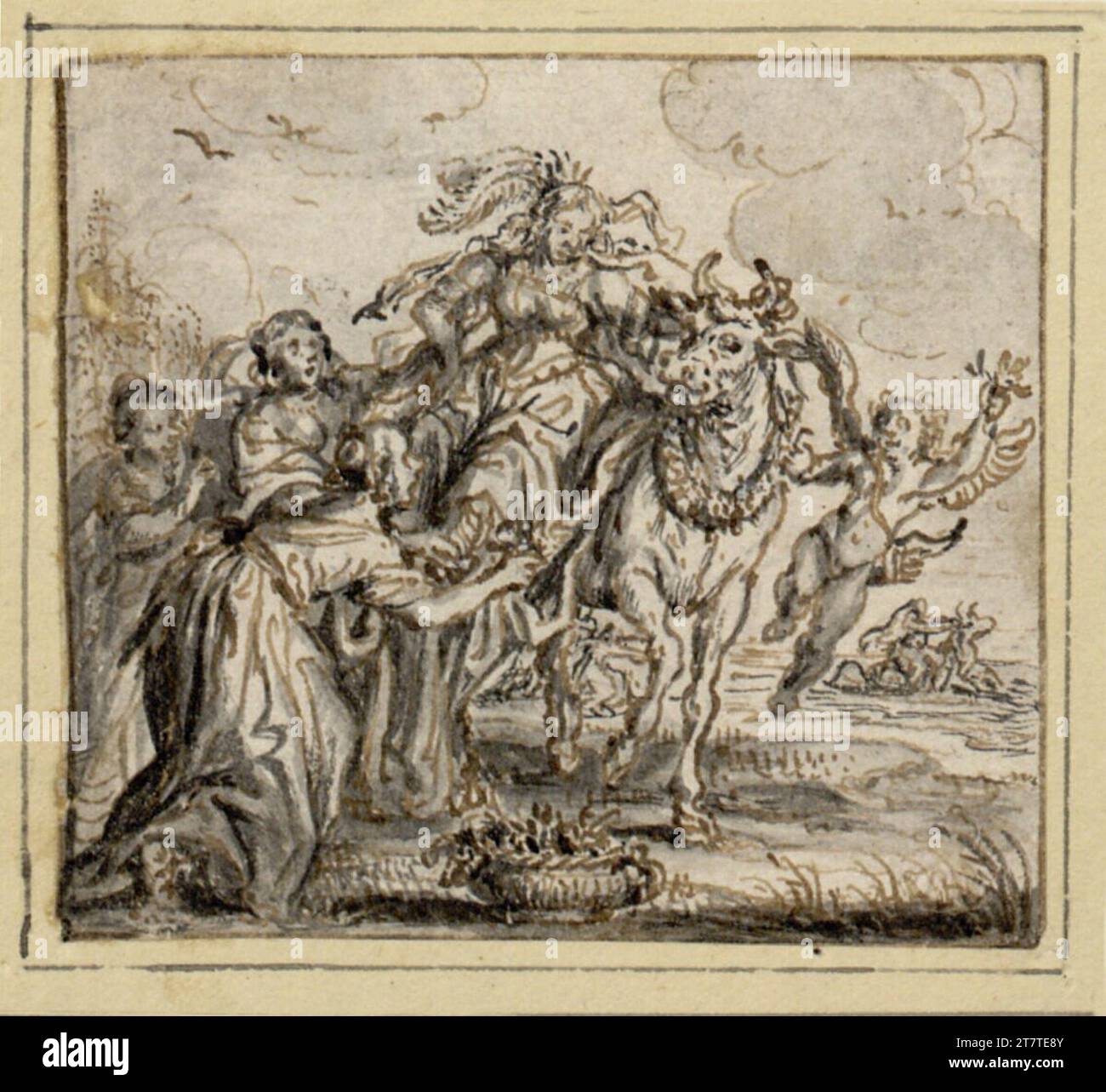 Adriaen Pietersz. van de Venne The management of Europe. Feder in brown ...