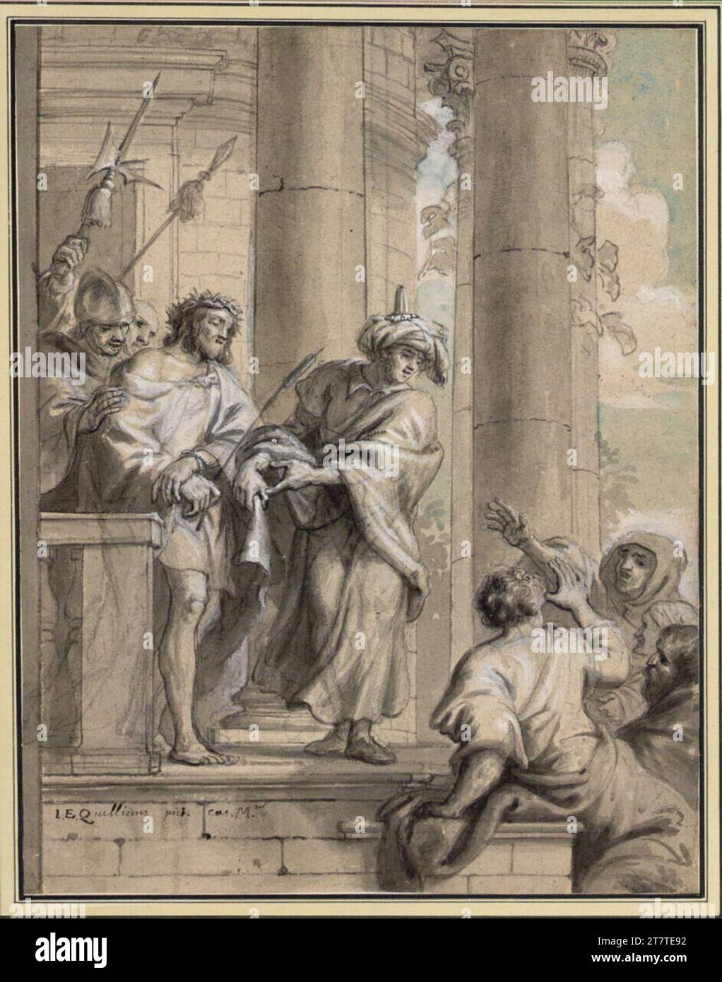 Jan Erasmus Quellinus Behold the man. Brushes in gray, gray and ...