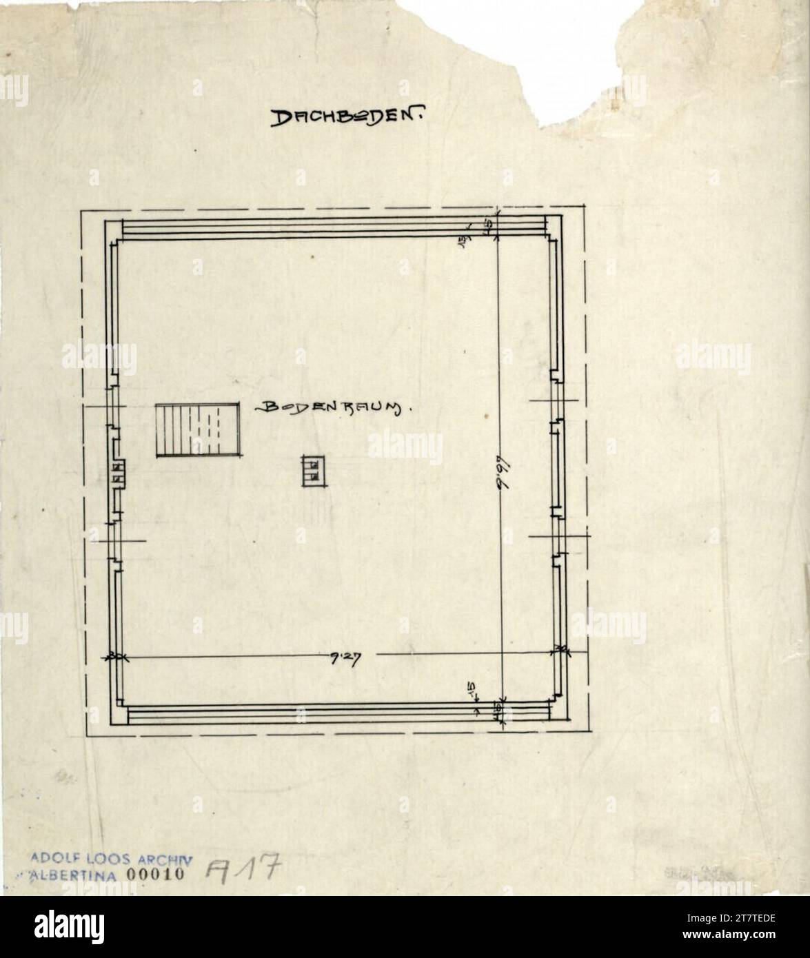 Adolf Loos (Entwerfer in) Vienna, Haus Helene Horner, floor plan of the ...