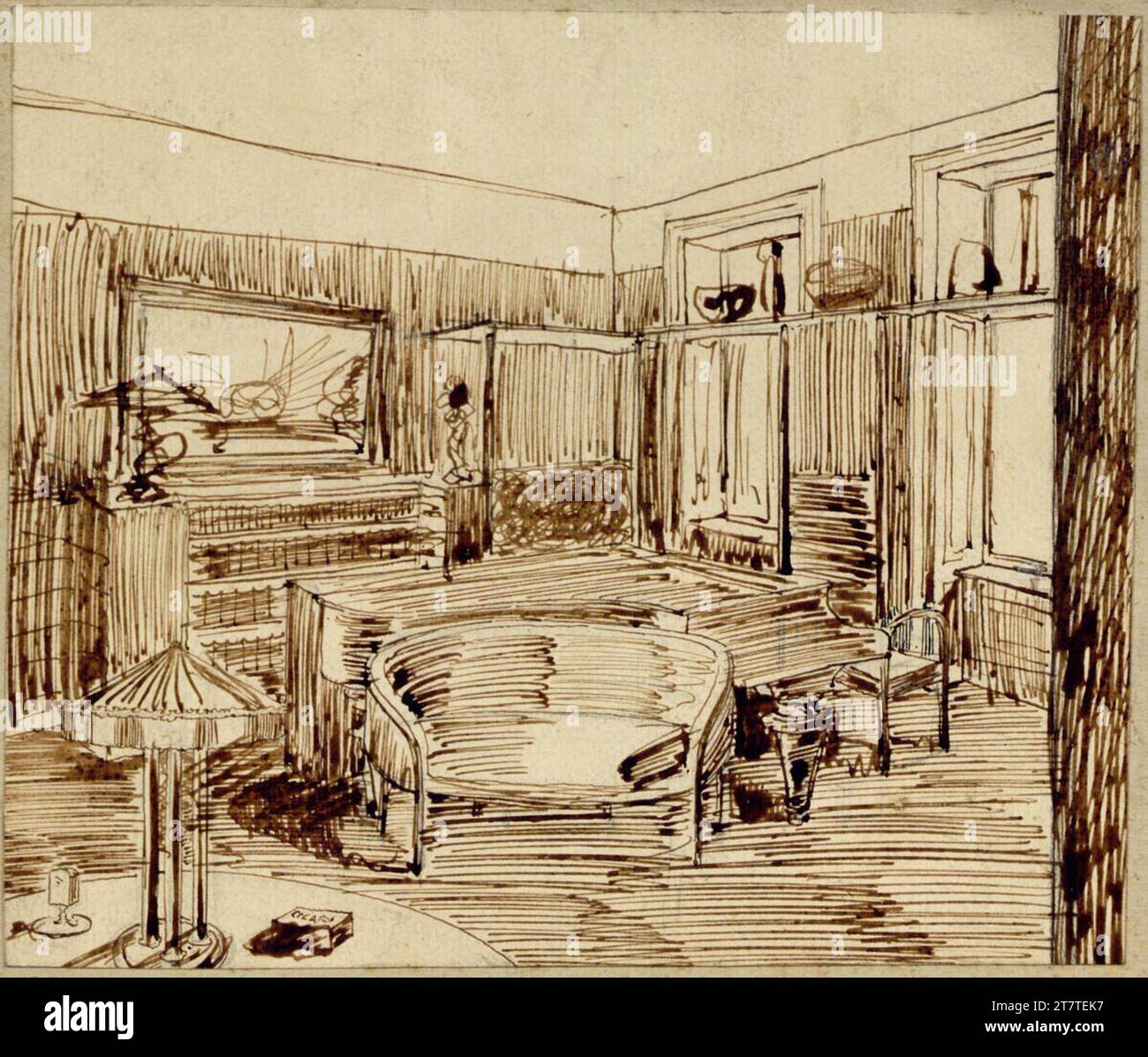 Adolf Loos (Entwerfer in) Unknown, interior view of a music room. Sign ...
