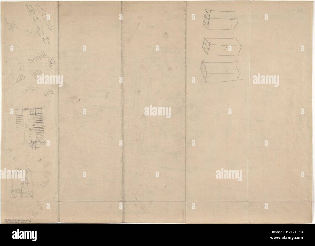 Adolf Loos (Entwerfer in) Vienna, Haus am Modenapark, staircase ...