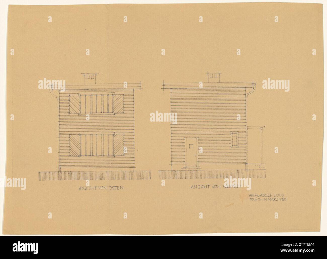 Adolf Loos (Entwerfer in) House Mitzi Schnabl, Vienna XXII., Flachsweg ...