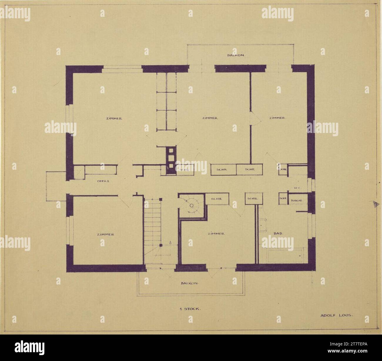 Adolf Loos (Entwerfer in) Haus Hans and Anny Moller, Vienna XVIII ...