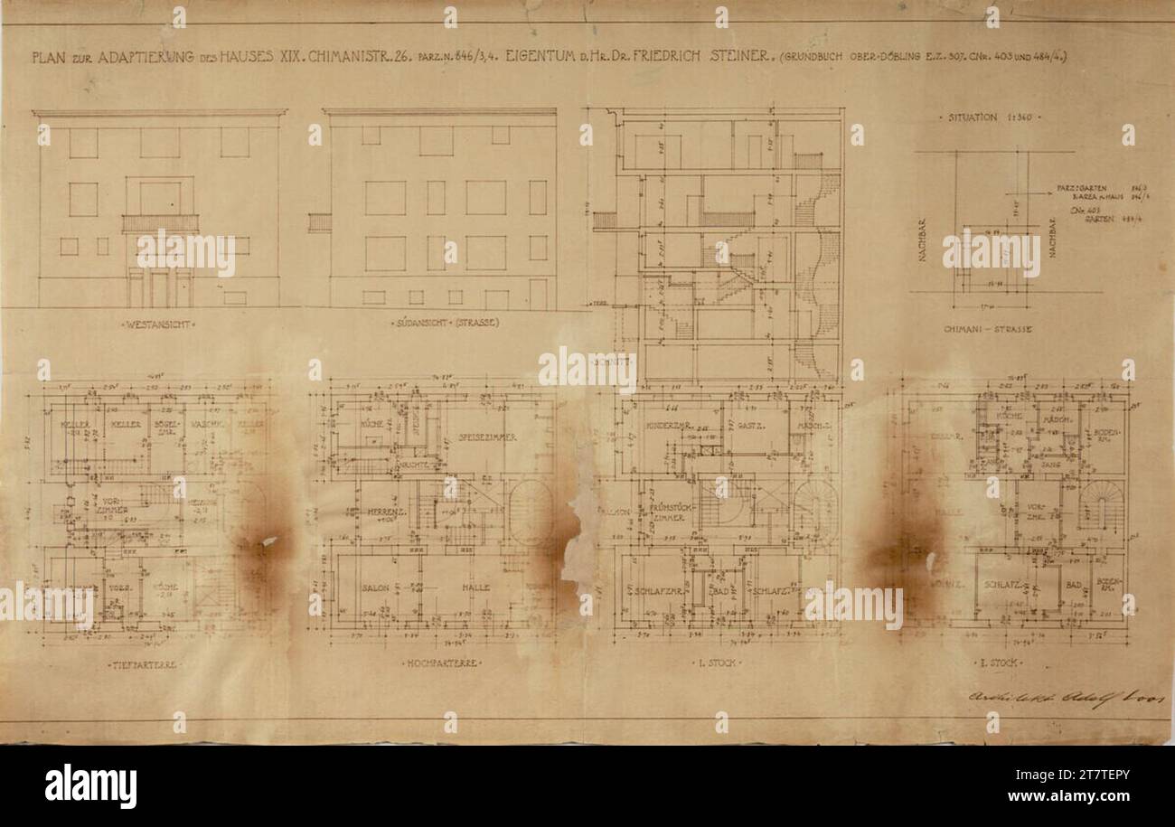 Adolf Loos (Entwerfer in) House Dr. Friedrich Steiner, Vienna Xix ...