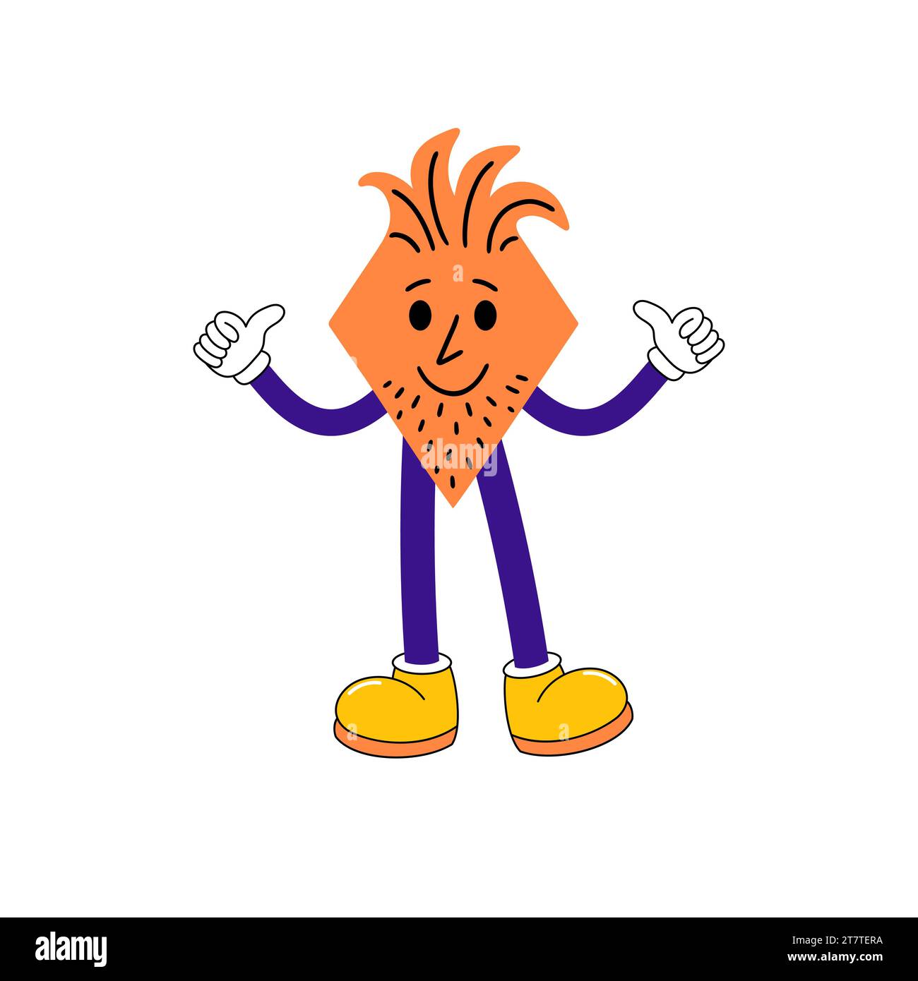 Vintage groovy orange character Stock Vector Images - Alamy