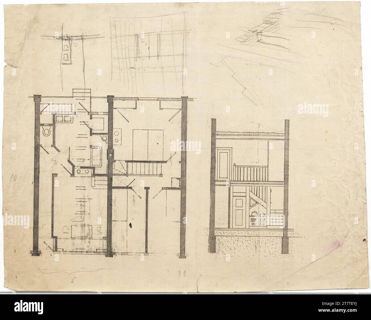 Adolf Loos (Entwerfer in) Settlement houses, Vienna, row house, 4m-type ...