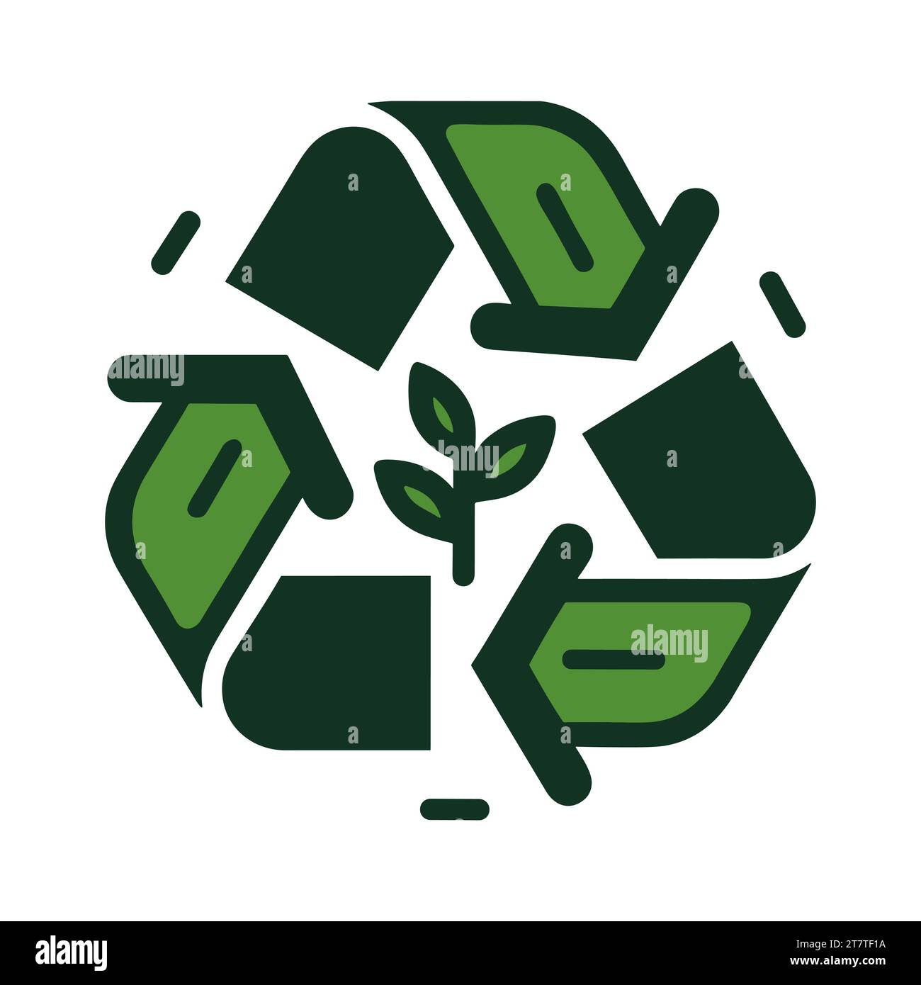 Recycling symbol. Green recycling icon in flat design. Continuous recycling concept. Vector ...
