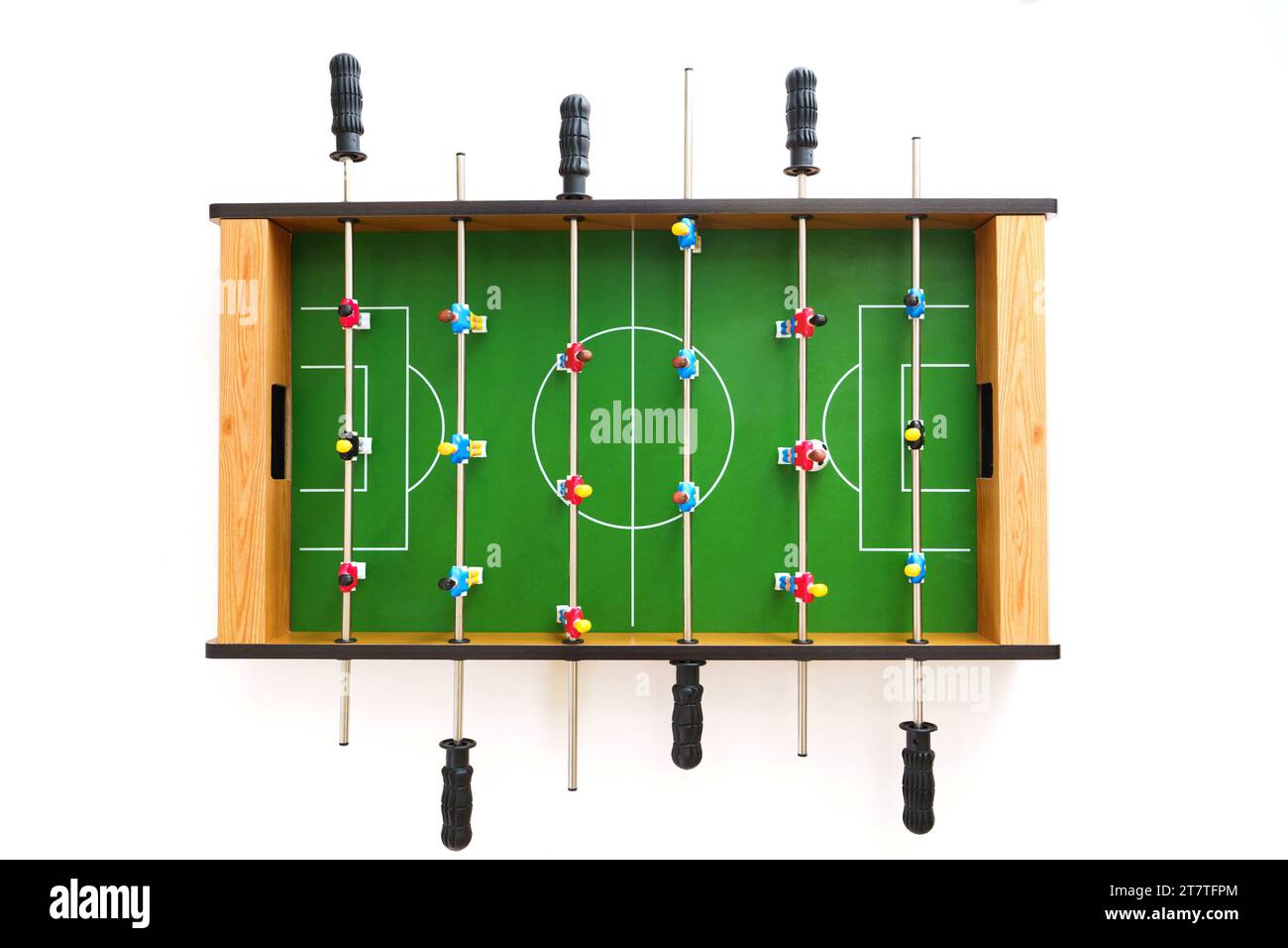 Table football game isolated on white background Stock Photo - Alamy