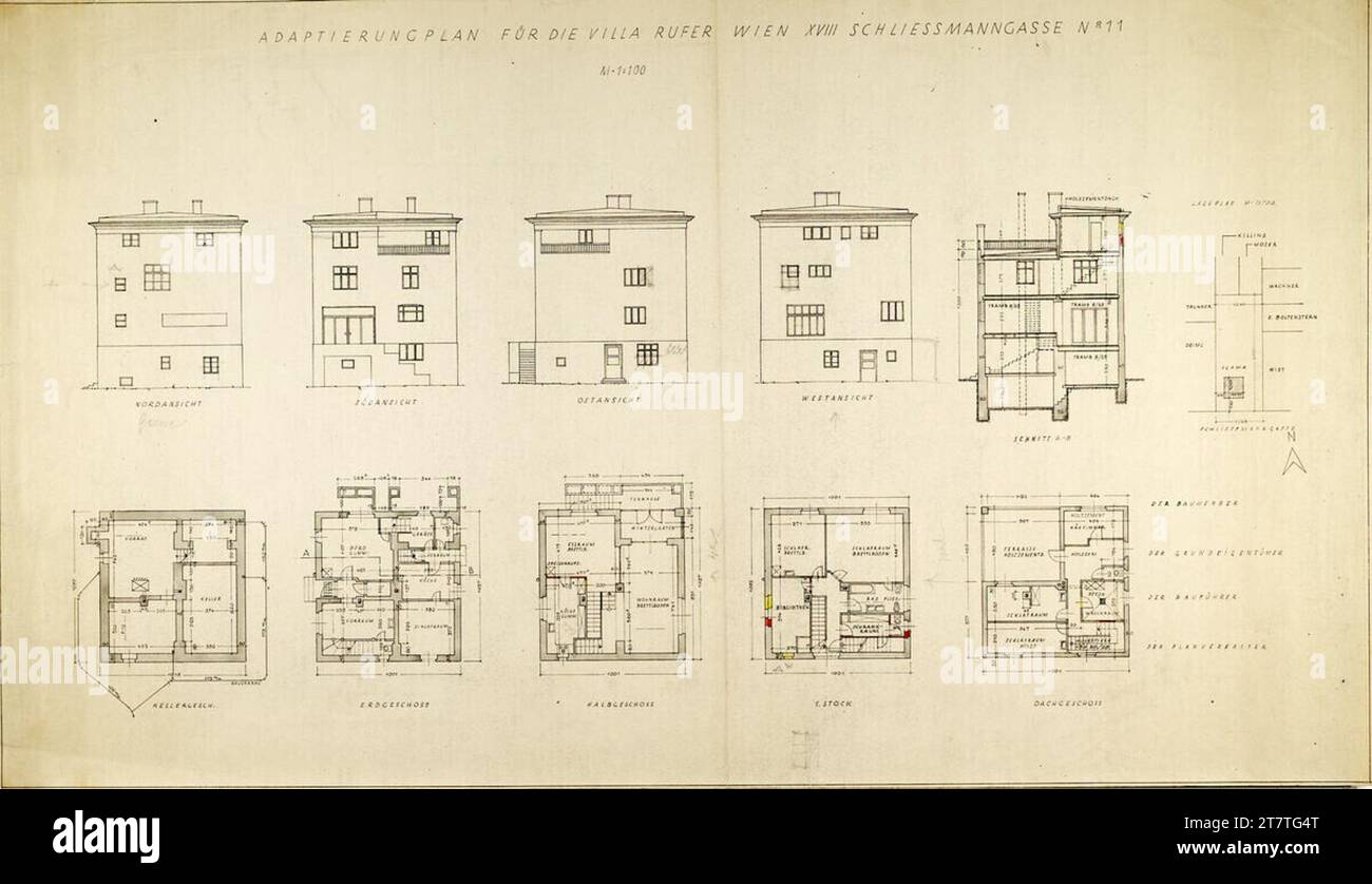 Adolf Loos (Entwerfer in) House Josef and Marie Rufer, Vienna XIII ...