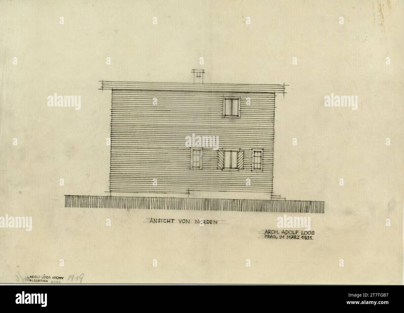 Adolf Loos (Entwerfer in) House Mitzi Schnabl, Vienna XXII., Flachsweg ...