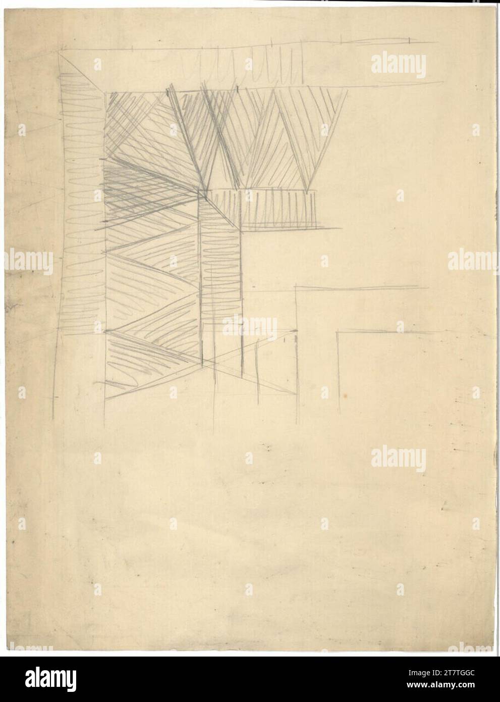 Adolf Loos (Entwerfer in) Sketch for parquet floor. Sign paper; Pencil ...