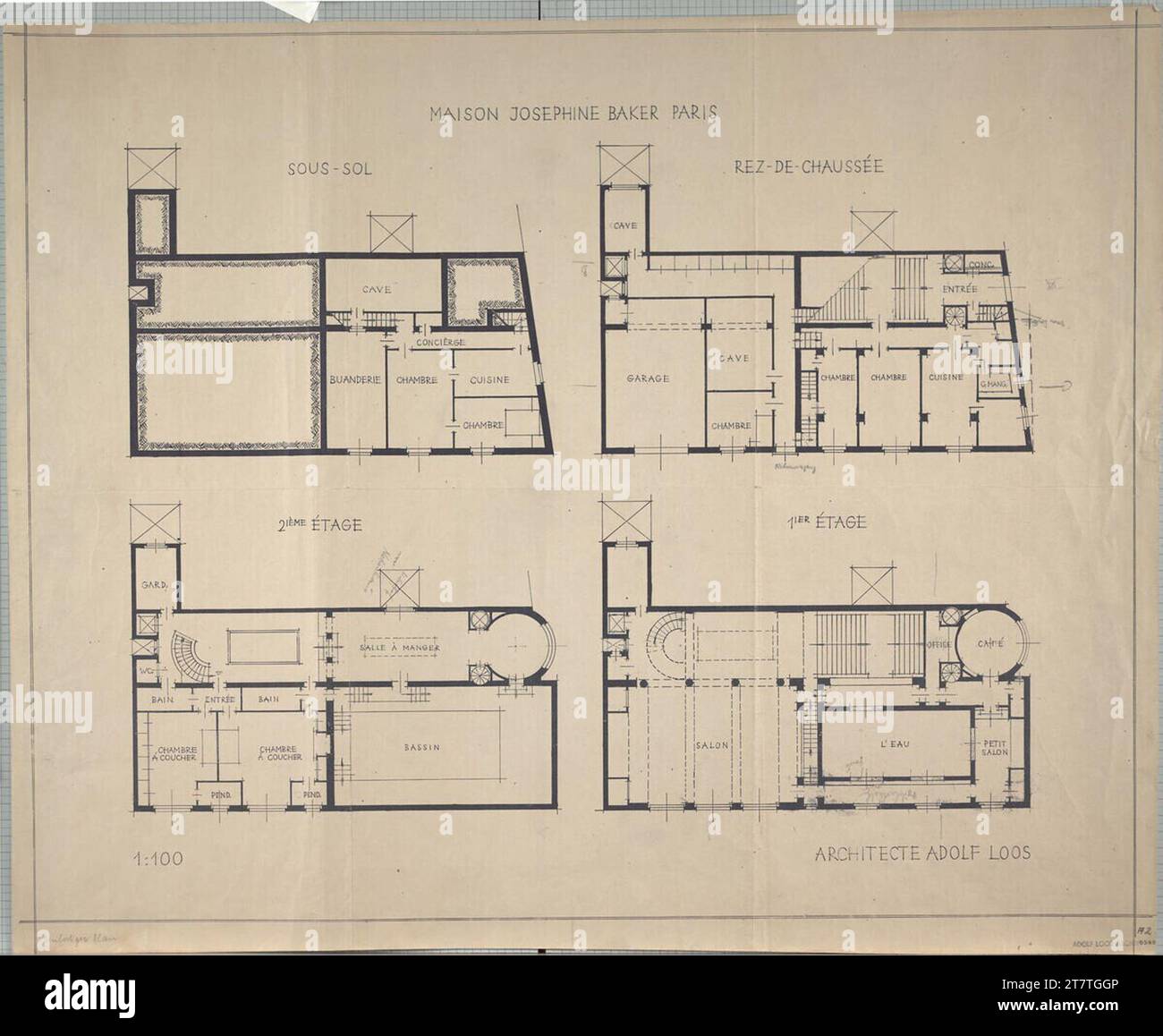 Adolf Loos (Entwerfer in) House Josephine Baker, Paris XVI, Avenue ...