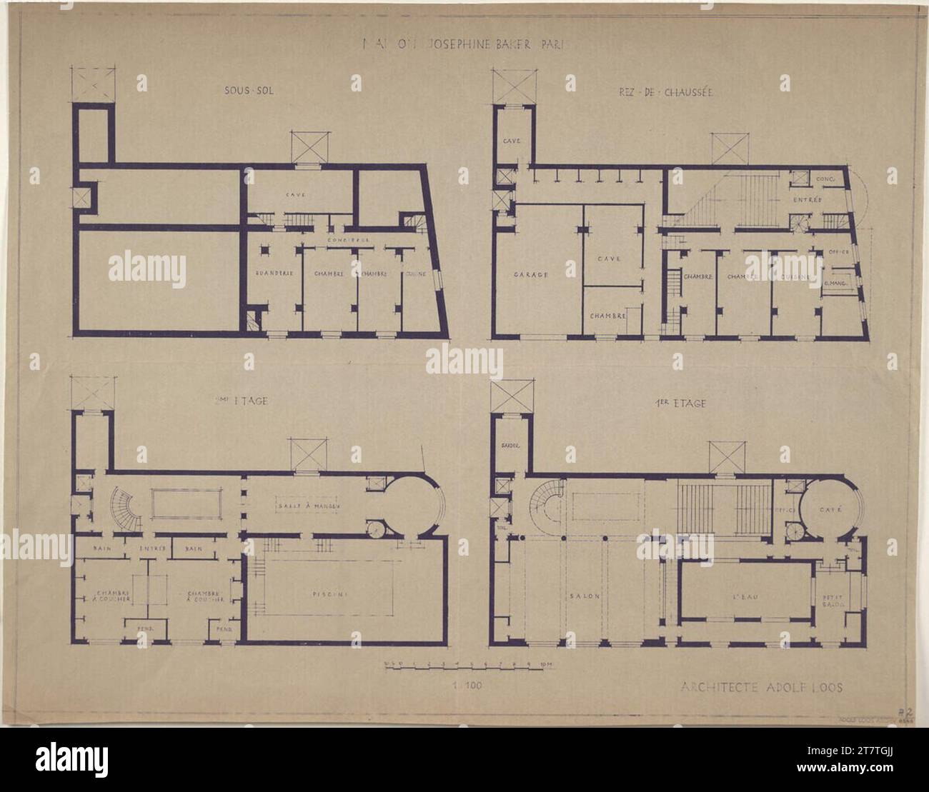 Adolf Loos (Entwerfer in) House Josephine Baker, Paris XVI, Avenue ...