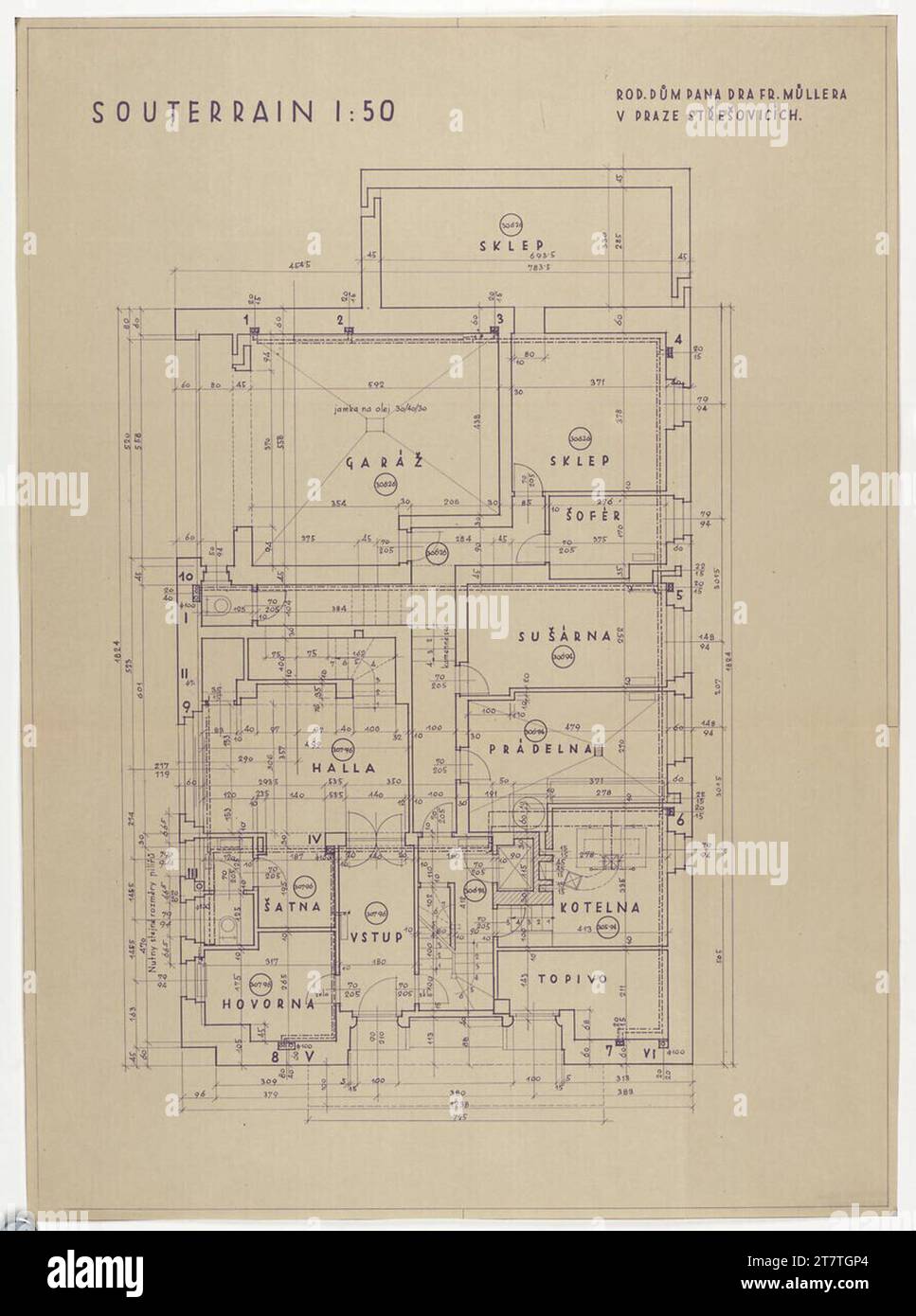Adolf Loos (Entwerfer in) Villa Dr. Ing. Frantisek and Milada Müller ...