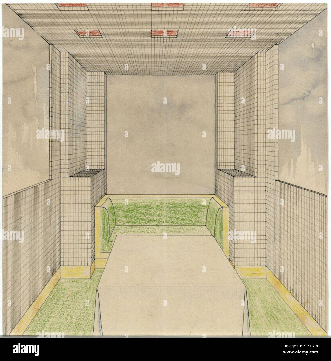 Adolf Loos (Entwerfer in) Apartment Hirsch , Dining room corner. Sign ...