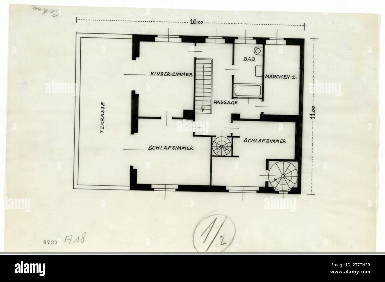 Adolf Loos (Entwerfer in) Haus Scheu, Vienna, floor plan, 1st floor ...