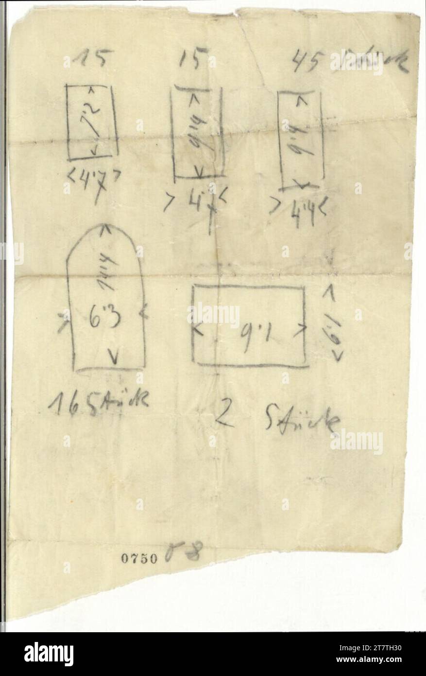 Adolf Loos (Entwerfer in) Proof of platforms, Colded Sketch ...